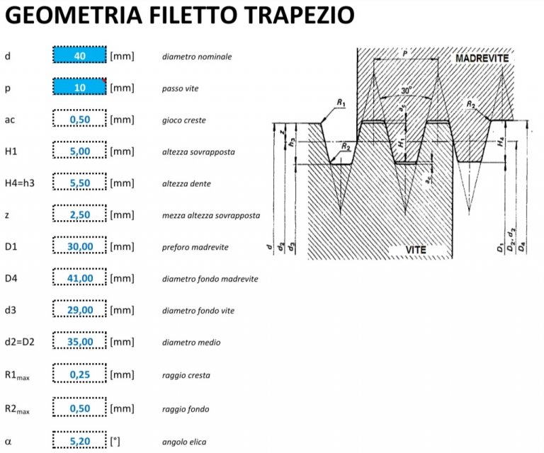 Tabelle ISO 2901-2904 - vite trapezoidale | Page 3 | Forum | CAD3D.it - la community dei progettisti
